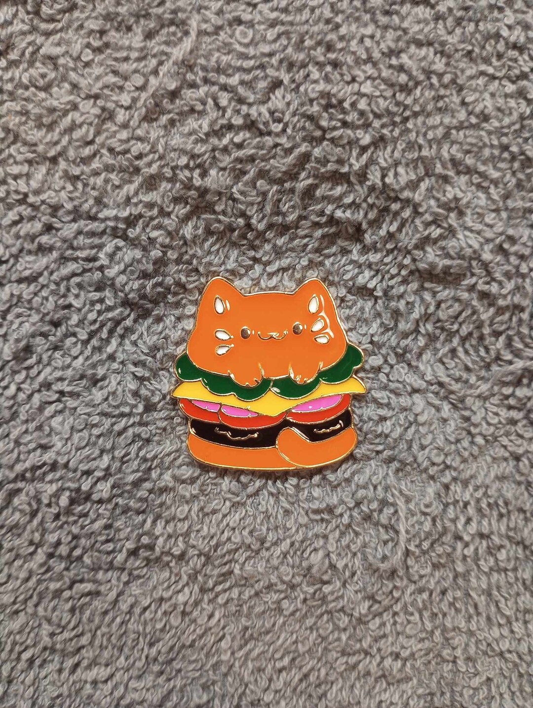 Burger Cat Enamel Pin - Etsy