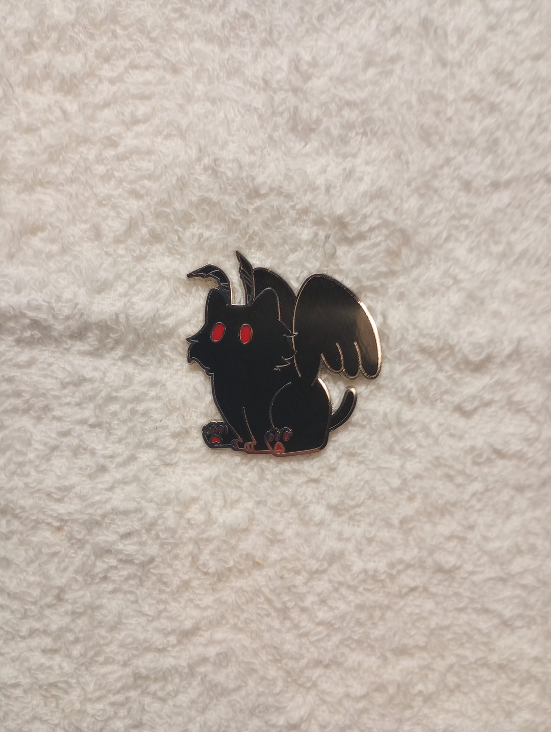 Mothman Cat Enamel Pin - Etsy