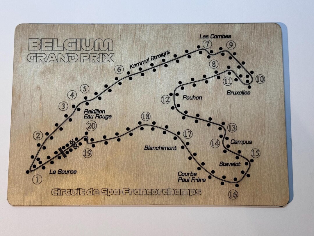 Formula 1 Cribbage Laser File - Spa Belgium Grand Prix - Etsy