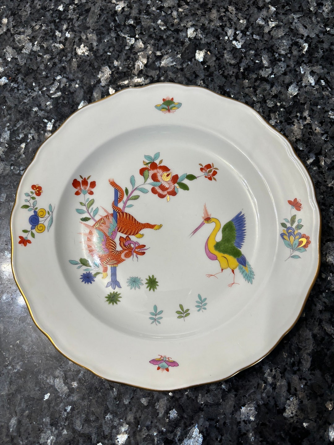 Meissen Dragon and Stork Plates 4 Plates - Etsy