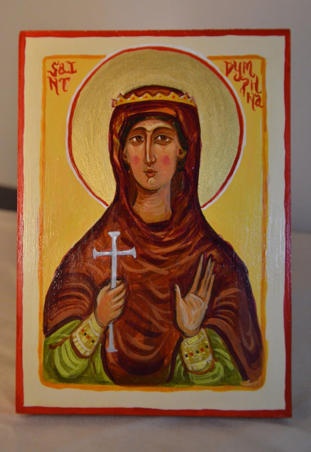 Saint Dymphna of Ireland Hand-painted Icon Catholic Orthodox Gift - Etsy