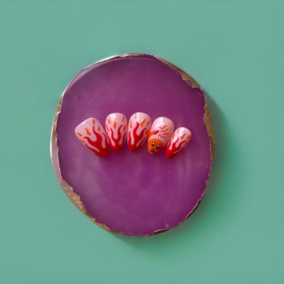 CUSTOM POKEMON Set Pokemon Nails Luxury Press on Nails Fake Nails Press ...