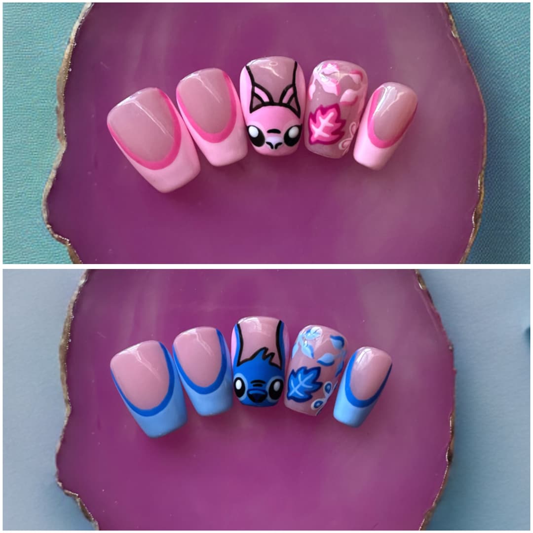 STITCH & ANGEL Set | Disney Nails | Luxury Press on Nails | Fake Nails ...