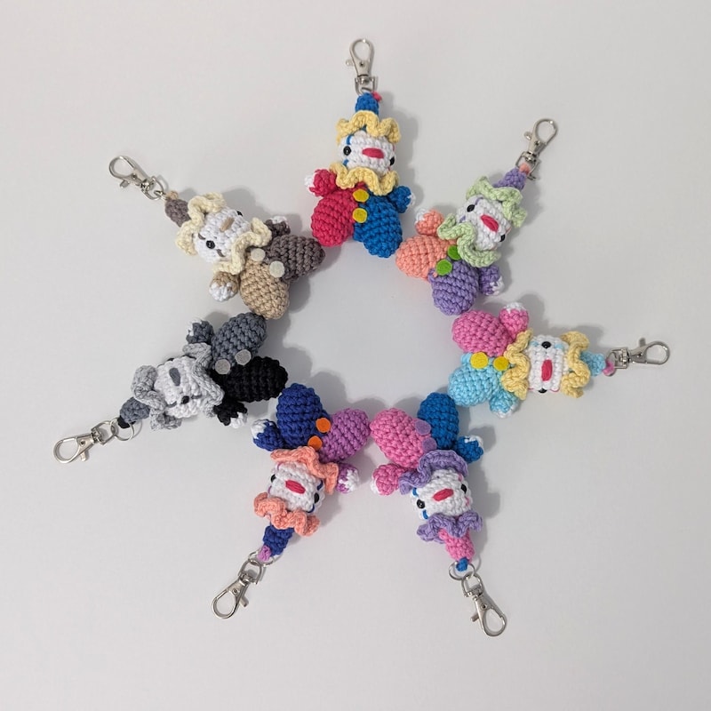 Plush Clown Keychains - Etsy