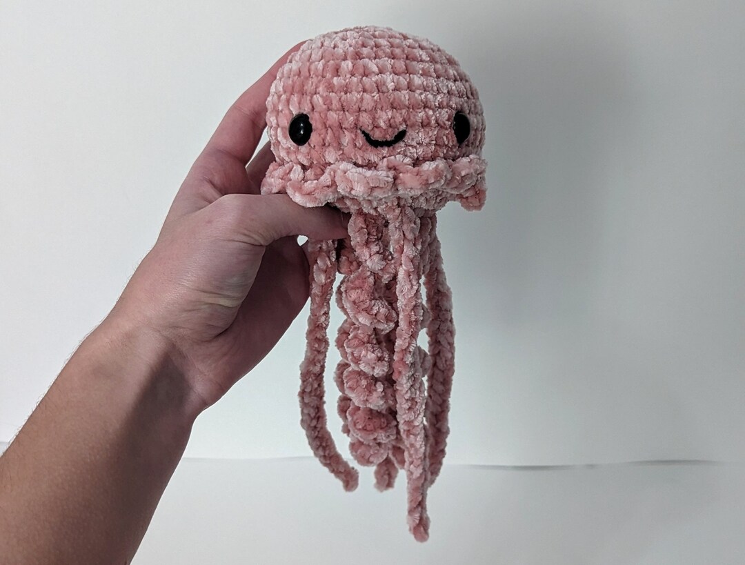 Fuzzy Jellyfish Crochet Plushie || Pink, Blue, Orange, Purple - Etsy
