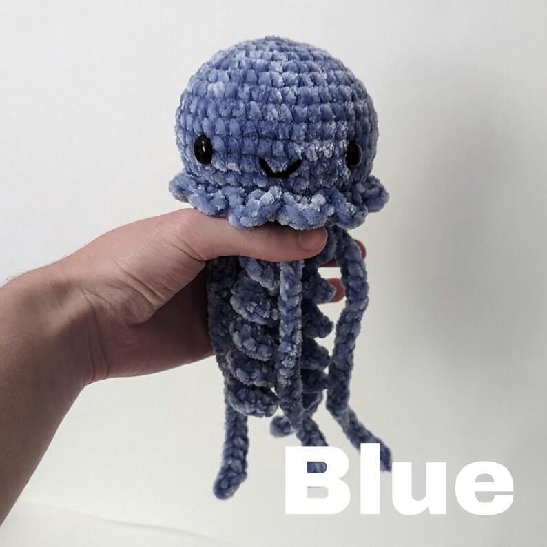 Fuzzy Jellyfish Crochet Plushie || Pink, Blue, Orange, Purple - Etsy