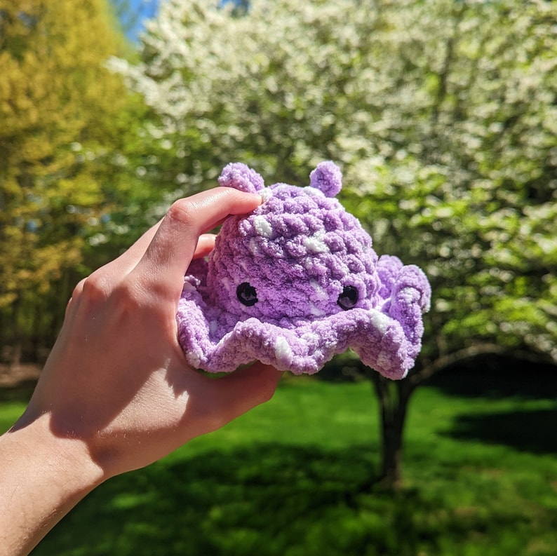 Fluffy Dumbo Octopus || Amethyst, Light Blue, Dark Blue, Light Pink ...