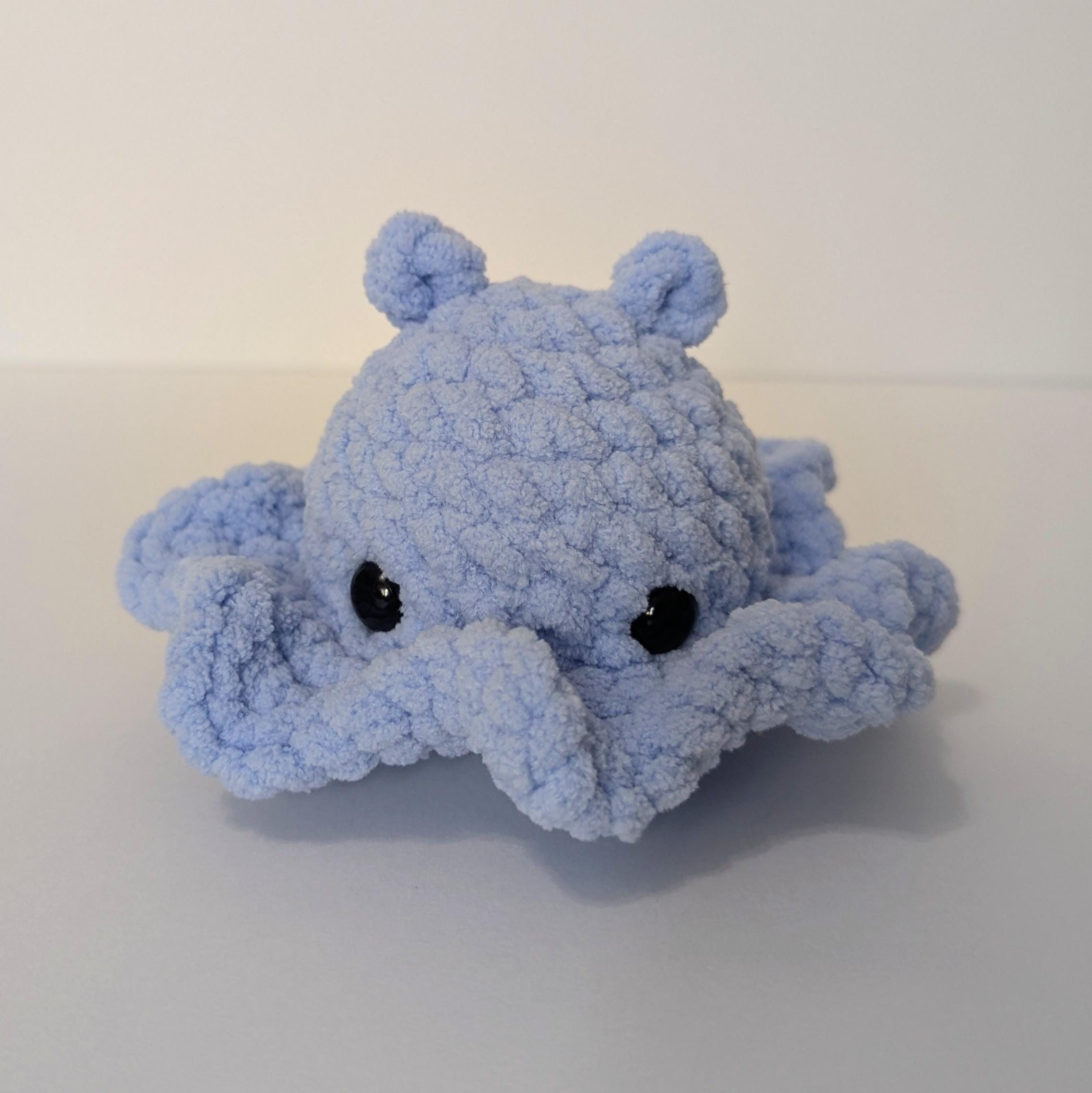 Fluffy Dumbo Octopus || Amethyst, Light Blue, Dark Blue, Light Pink ...