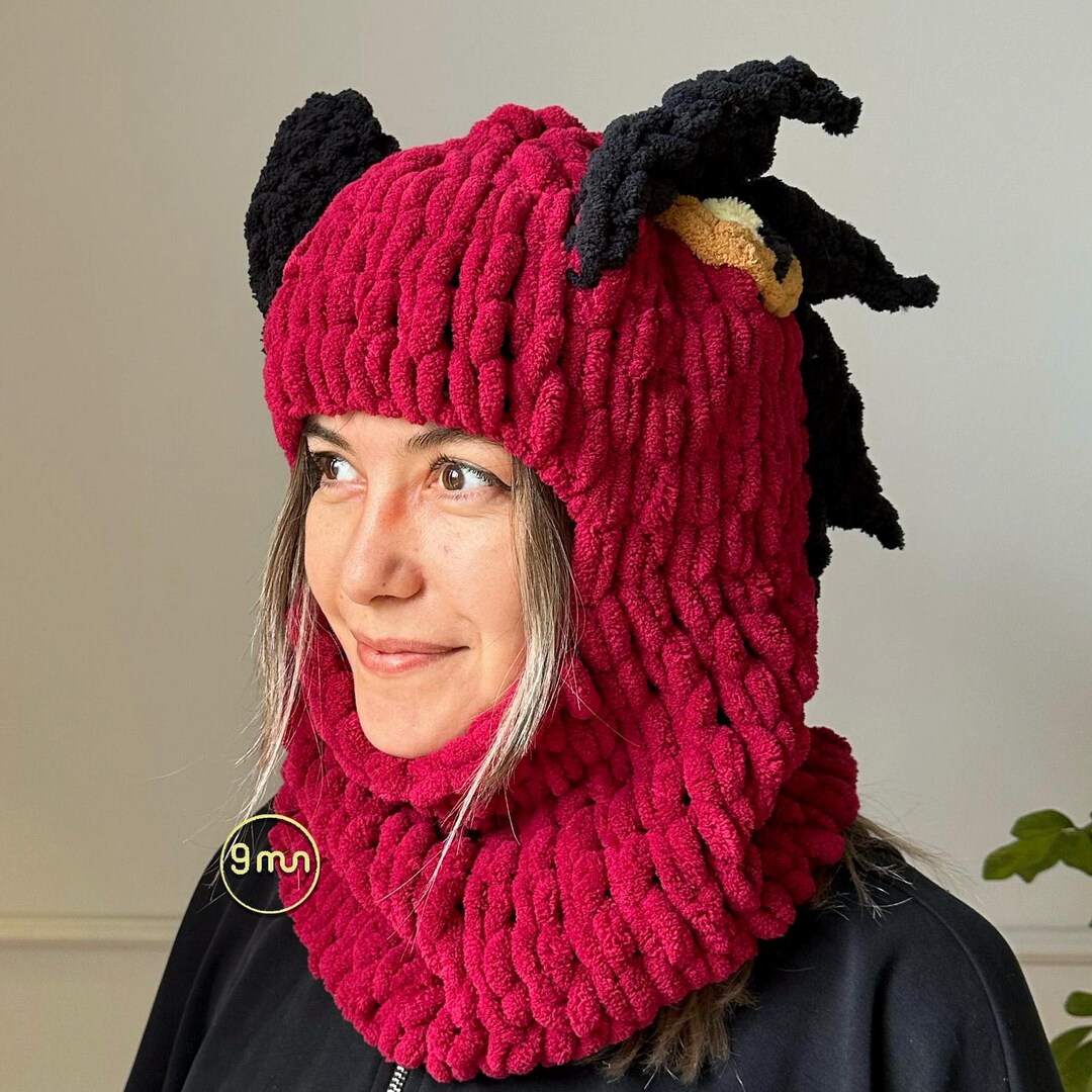 Cosplay Dragon Ski Mask Hand Knit Dinosaur Custom Ski Helmet Cover Full ...