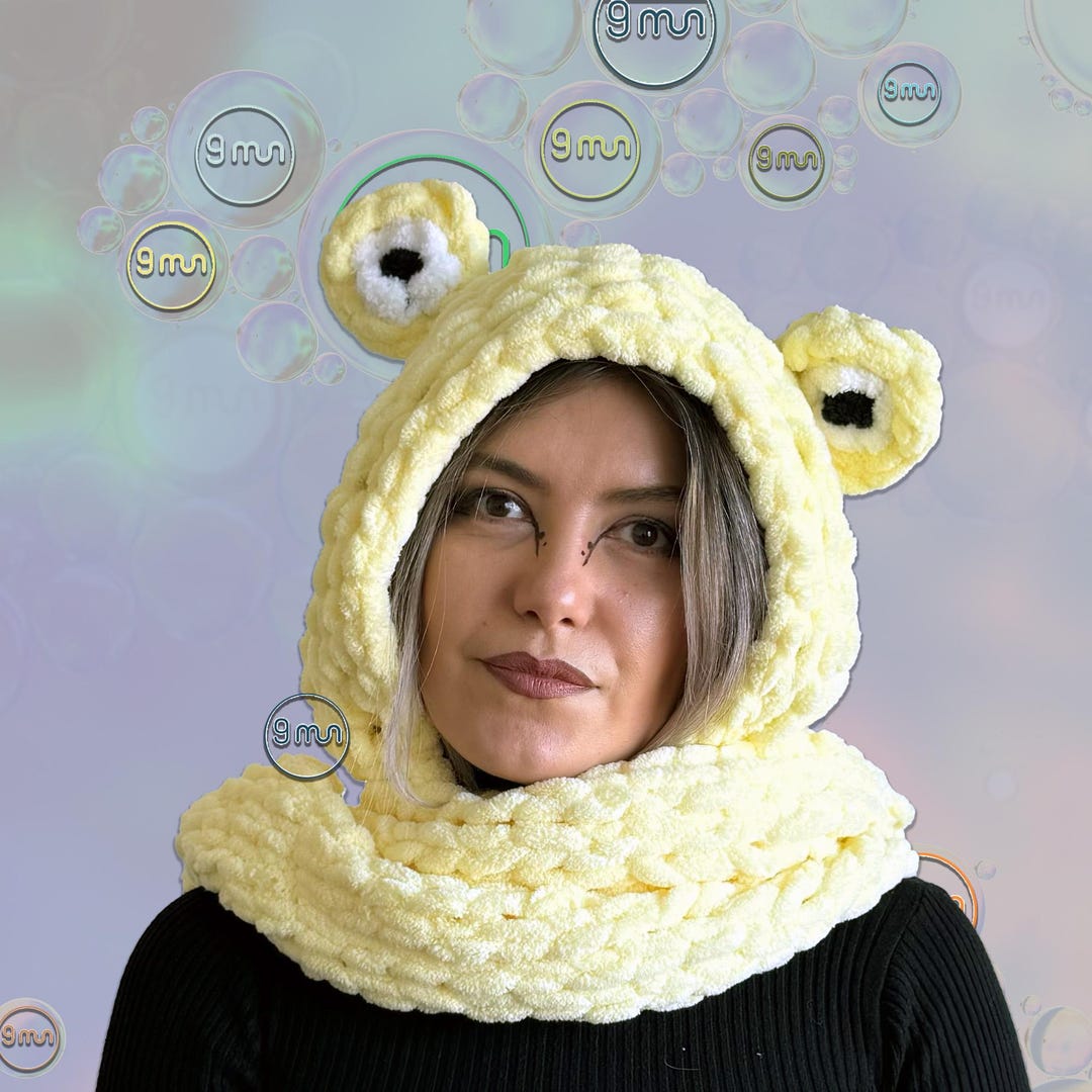 Balaclava Hand Knitted Frog Eye With Scarf Handmade Balaclava, Knit ...