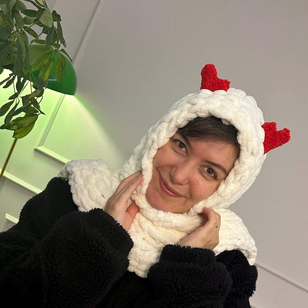 Balaclava Scarf Handmade Valentines Day Gift Scarf With Heart Cozy ...