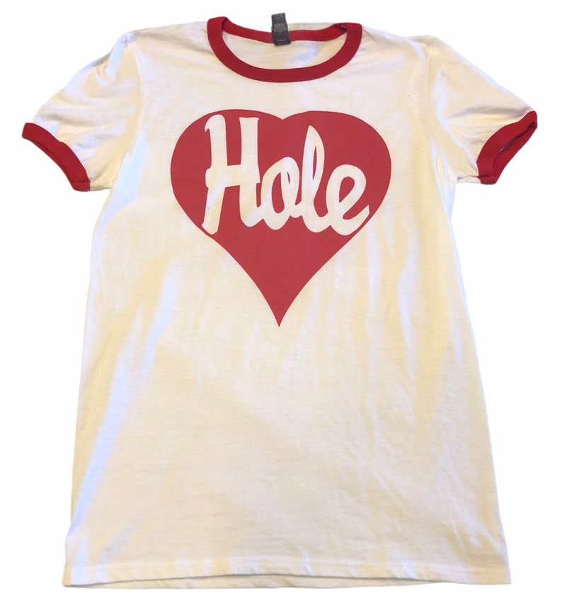 Hole White & Red Ringer T-shirt - Etsy UK