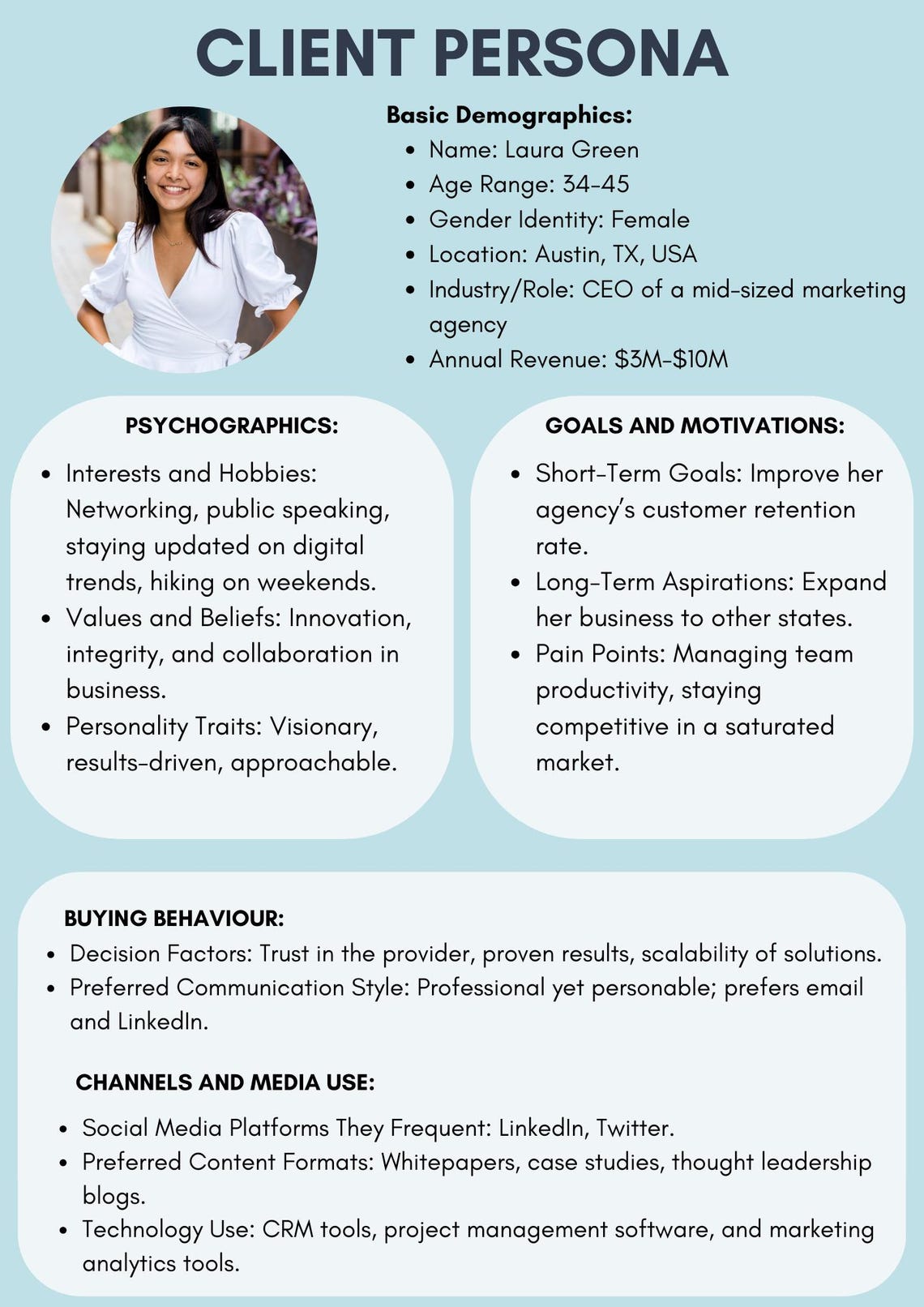 Customisable Persona Template | Buyer Persona Worksheet | Social Media ...