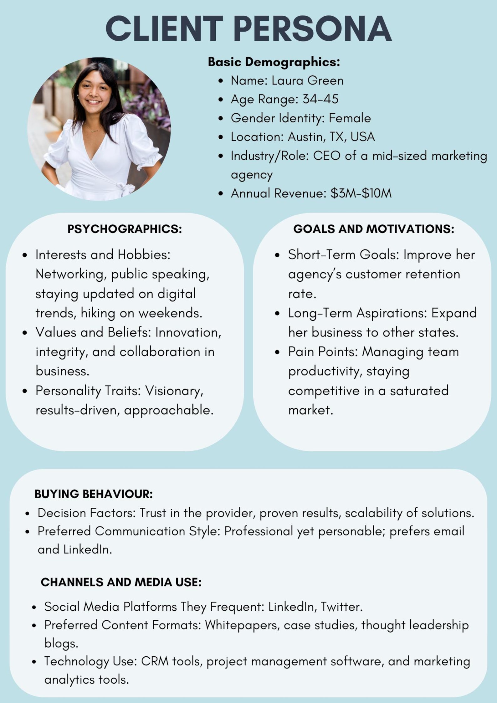 Customisable Persona Template | Buyer Persona Worksheet | Social Media ...