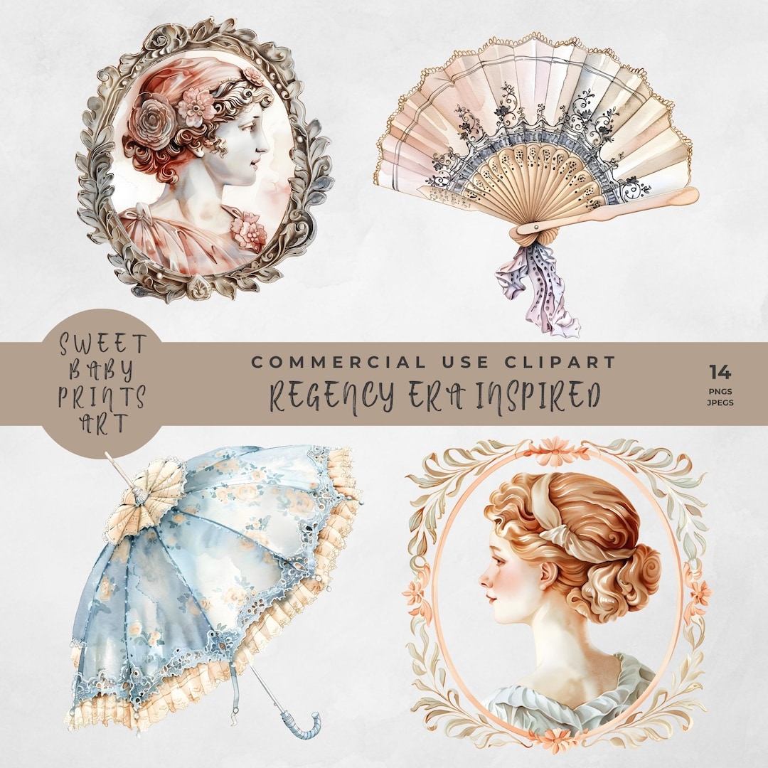 Regency Era Clipart, Victorian Inspired Baby Shower Theme, Vintage ...