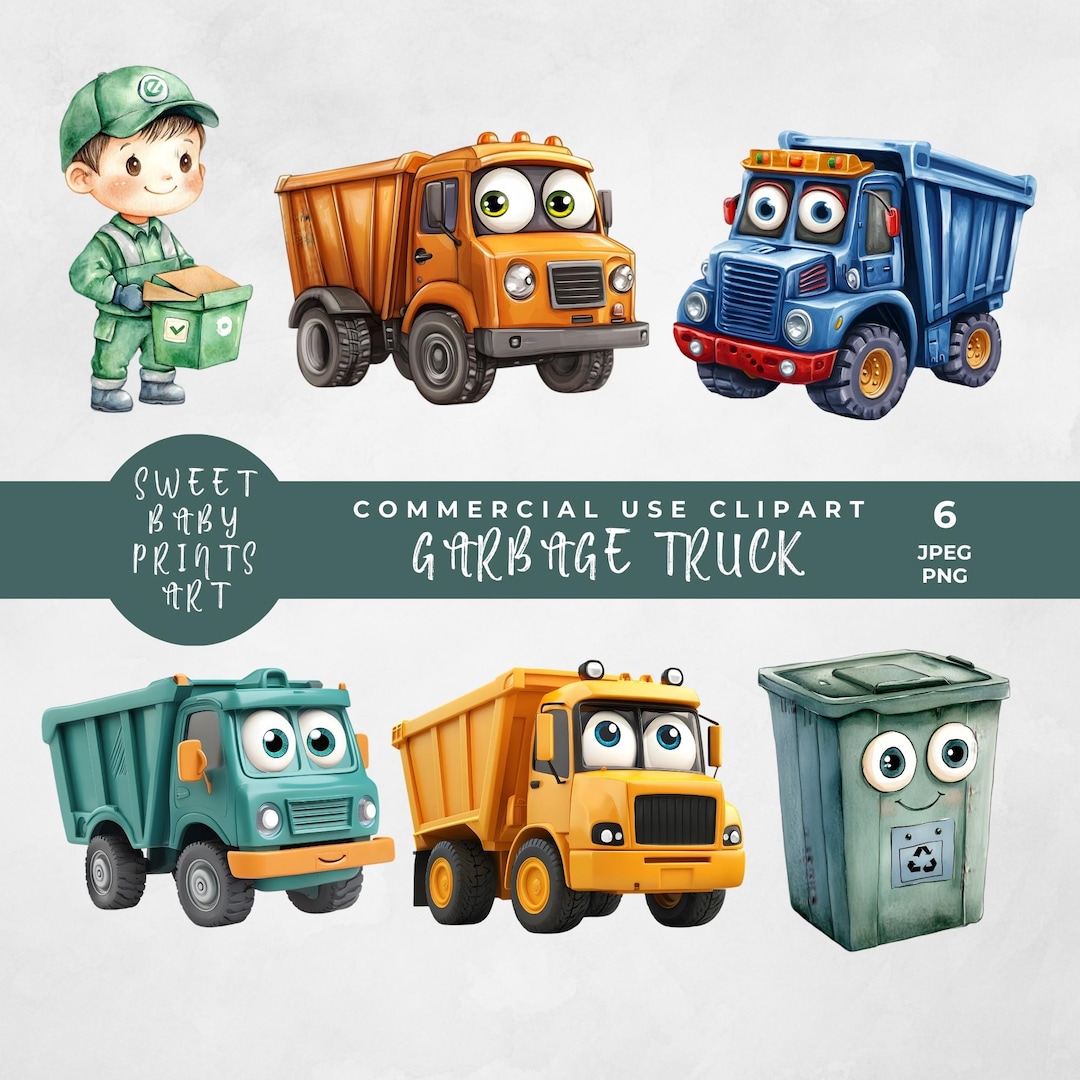 Garbage Truck Clip Art, Trash Truck Illustrations, Garbage Vehicle ...