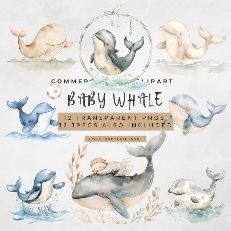 Undersea Watercolor Clipart, Nursery Decor, Baby Wall Art, Cute Ocean ...