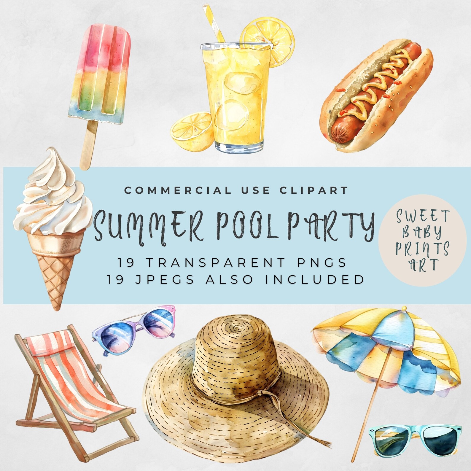Summer Time Clipart, Summer Pool Party Clip Art, Flamingo Pool Float ...