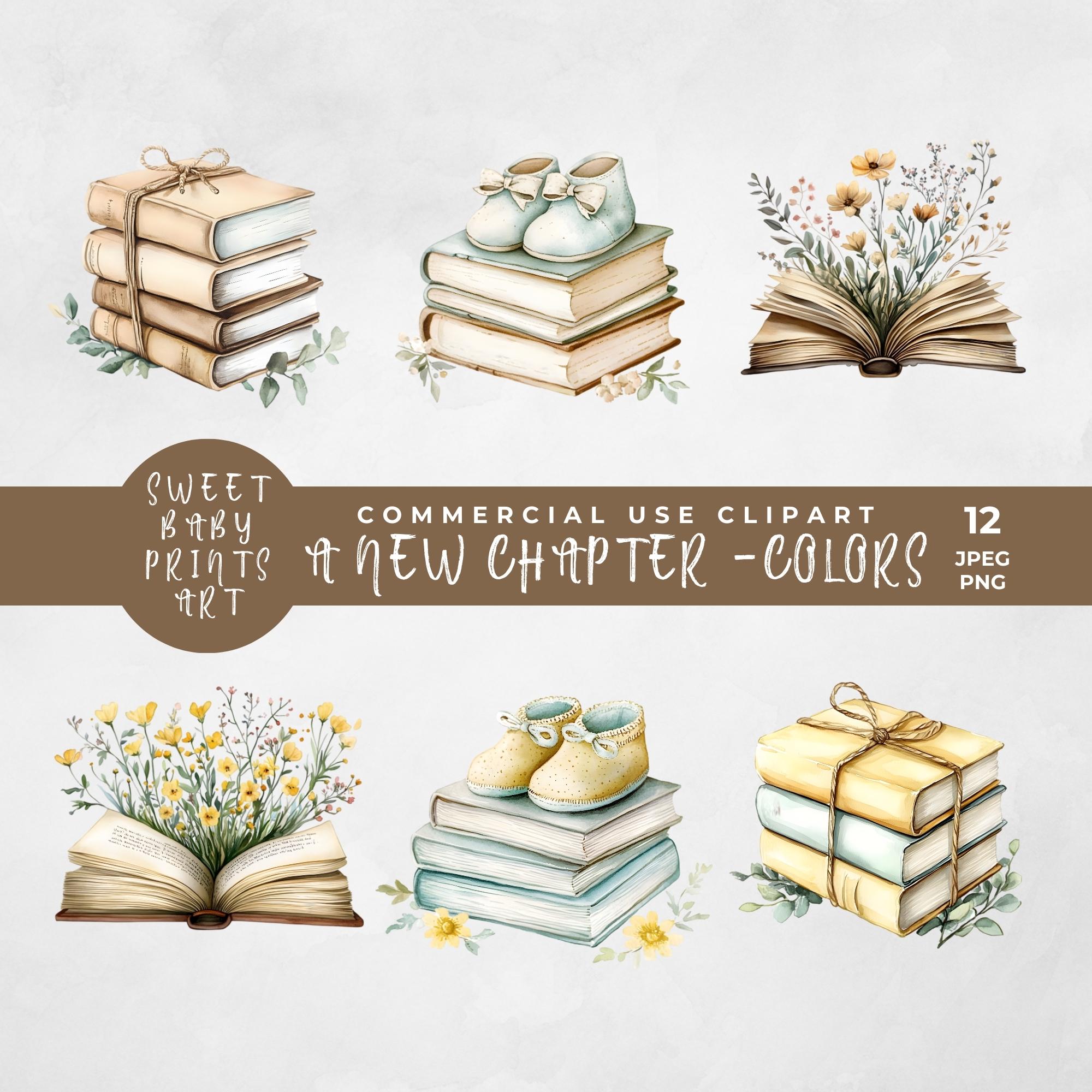 A New Chapter Clipart Color Variations Bundle, Book Themed Storybook ...