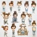 Emotions & Facial Expressions Clipart Chibi Style for Girls Educational ...