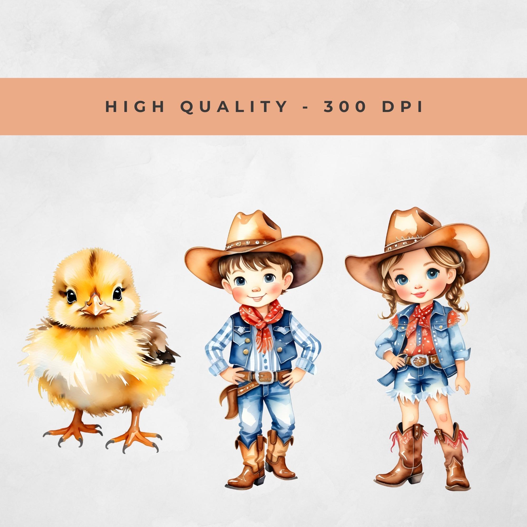 Cowboy Baby Shower Clipart, Farm Theme Cowgirl Boots, Cute Farm Animals ...
