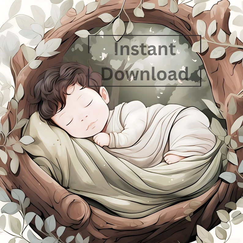 Printable Sleeping Baby Boy Pea in a Pod Wall Art Pea in A Pod Jpeg ...