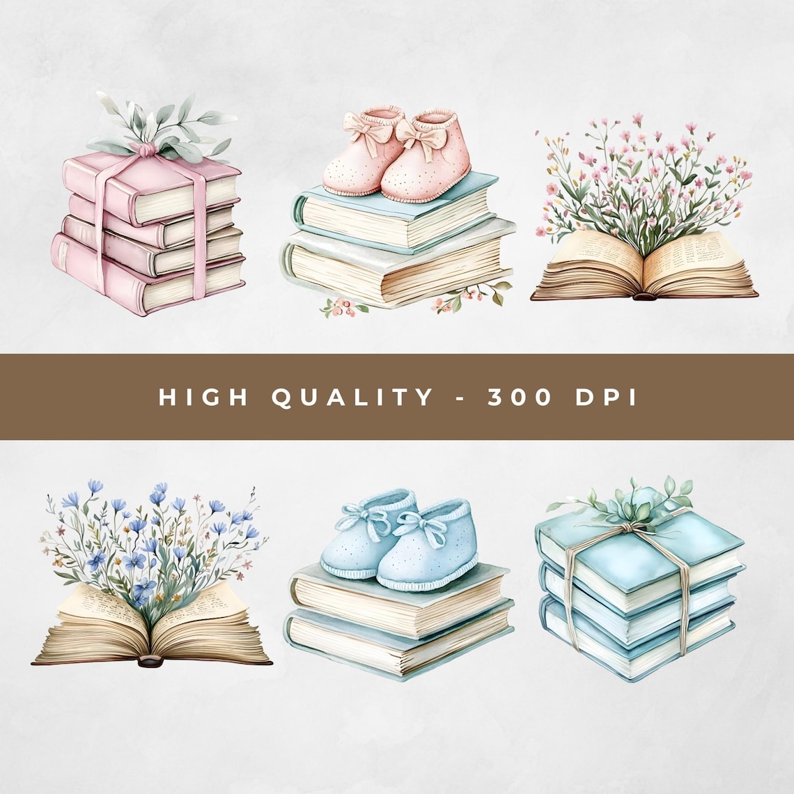 A New Chapter Clipart Color Variations Bundle, Book Themed Storybook ...