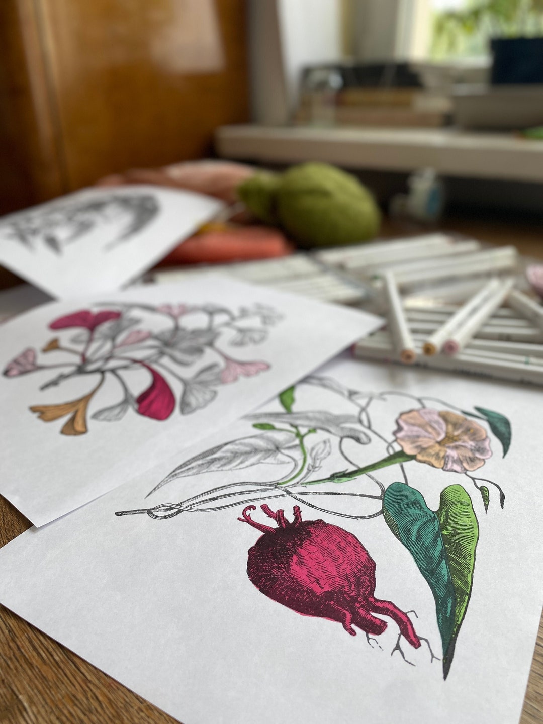 Botanical Coloring Pages Adult Coloring Book, Vintage Flower ...