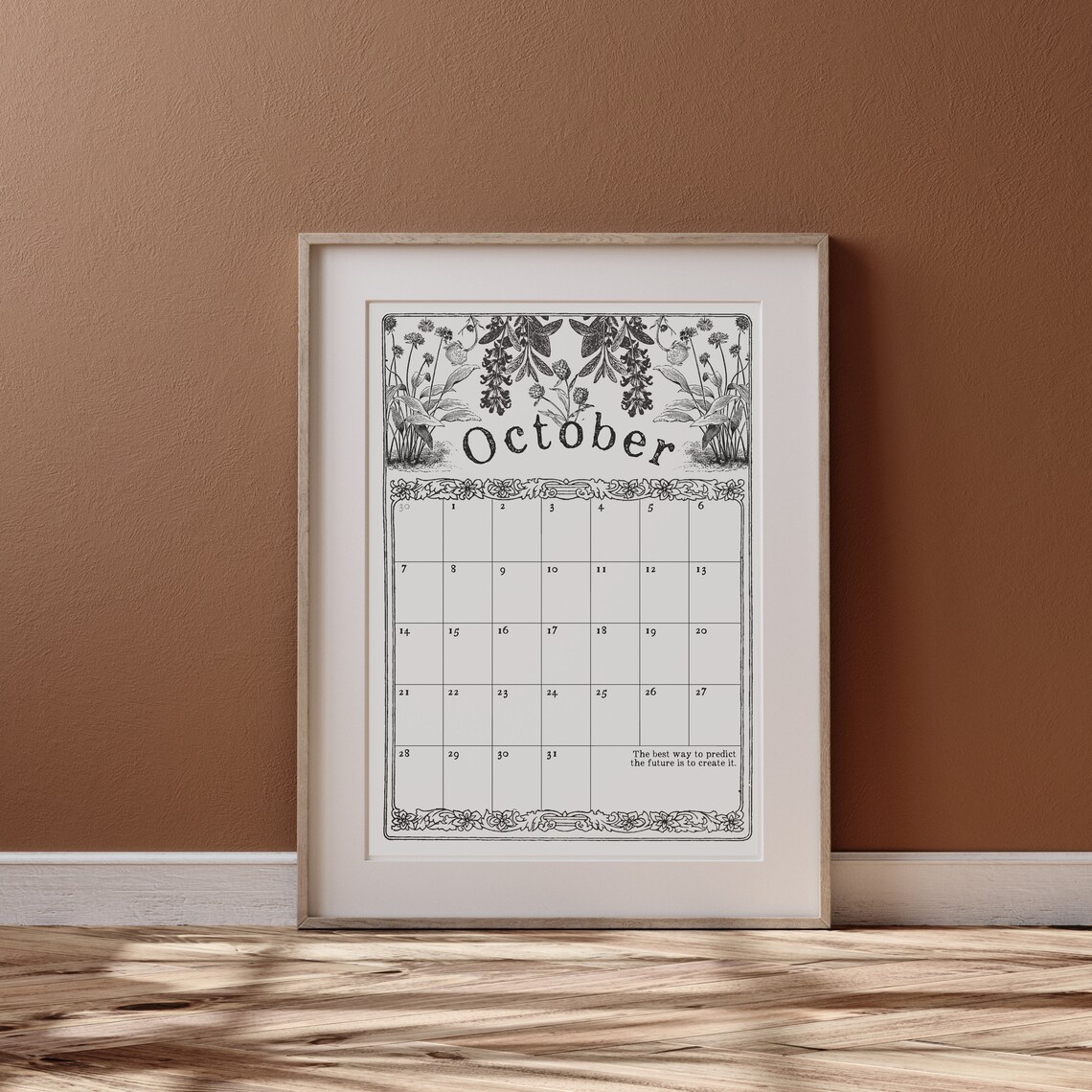 2024 Printable Calendar Whimsical, Vintage, Botanical Art, Witch ...