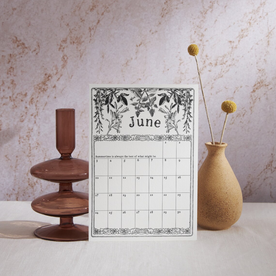 2024 Printable Calendar Whimsical, Vintage, Botanical Art, Witch ...