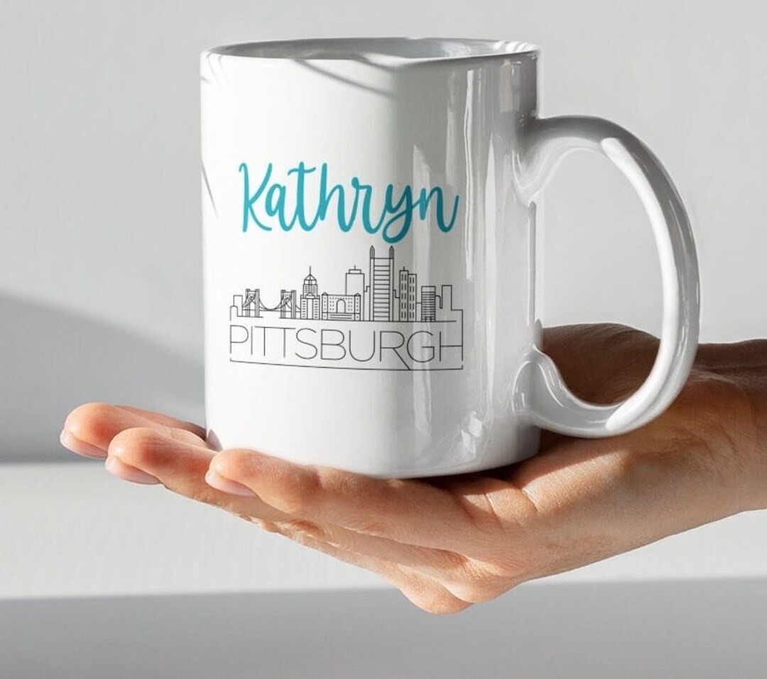 Personalized Pittsburgh City Skyline Coffee Mug Personalized Pittsburgh ...