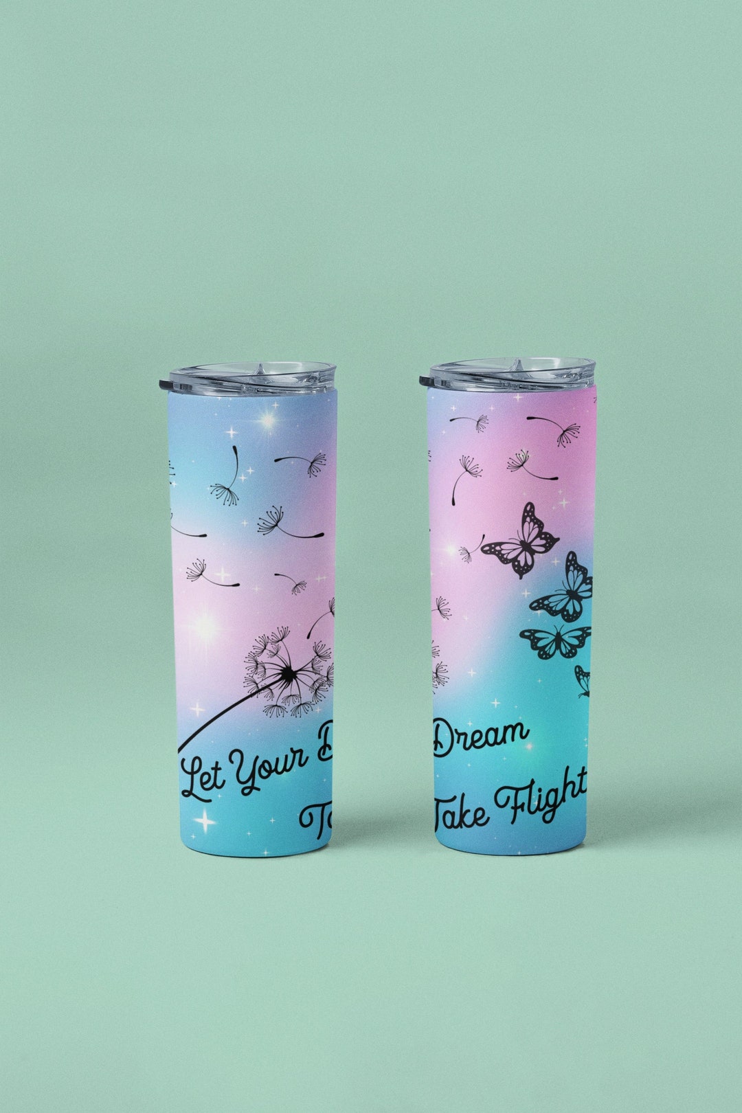 WATER BOTTLE Motivational Stainless Steel Positive Quotes Tumbler With ...