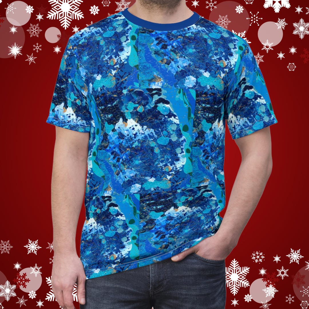 Abstract Blue Texture T-shirt for College Students, Unique Gift for ...