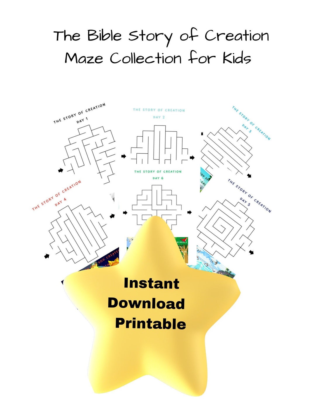 Christian Printables for Kids, Maze Creation Activity Bundle - Etsy