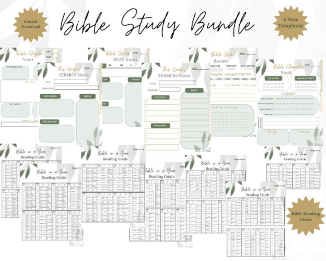 Complete Bible Study Bundle & Chronological Bible Reading Guide - Etsy