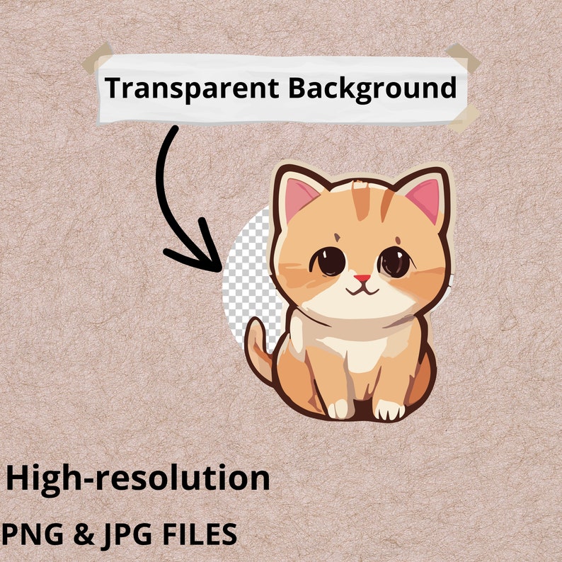 Cats Clipart Bundle 10 PNG & JPG Cute Cats PNG Perfect for Card Making ...