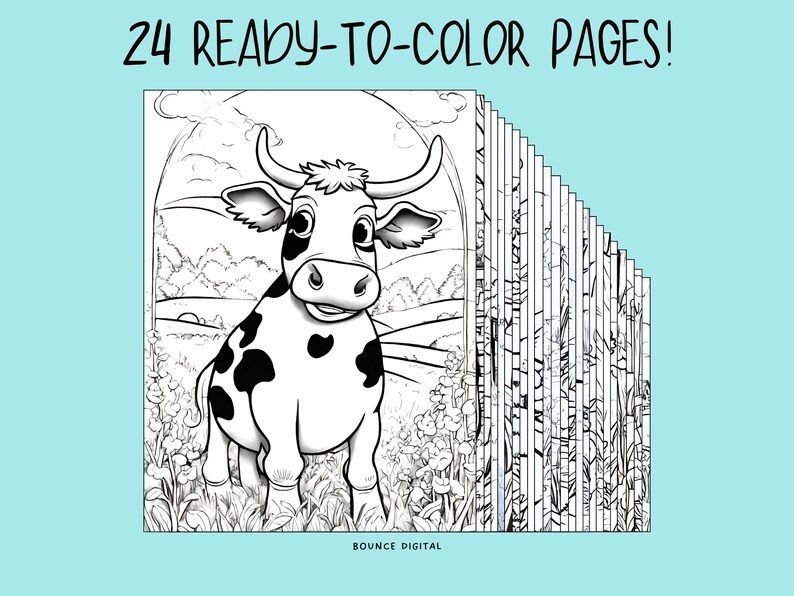 Barn Animals Printable Colouring Book, Children's Coloring Book ...