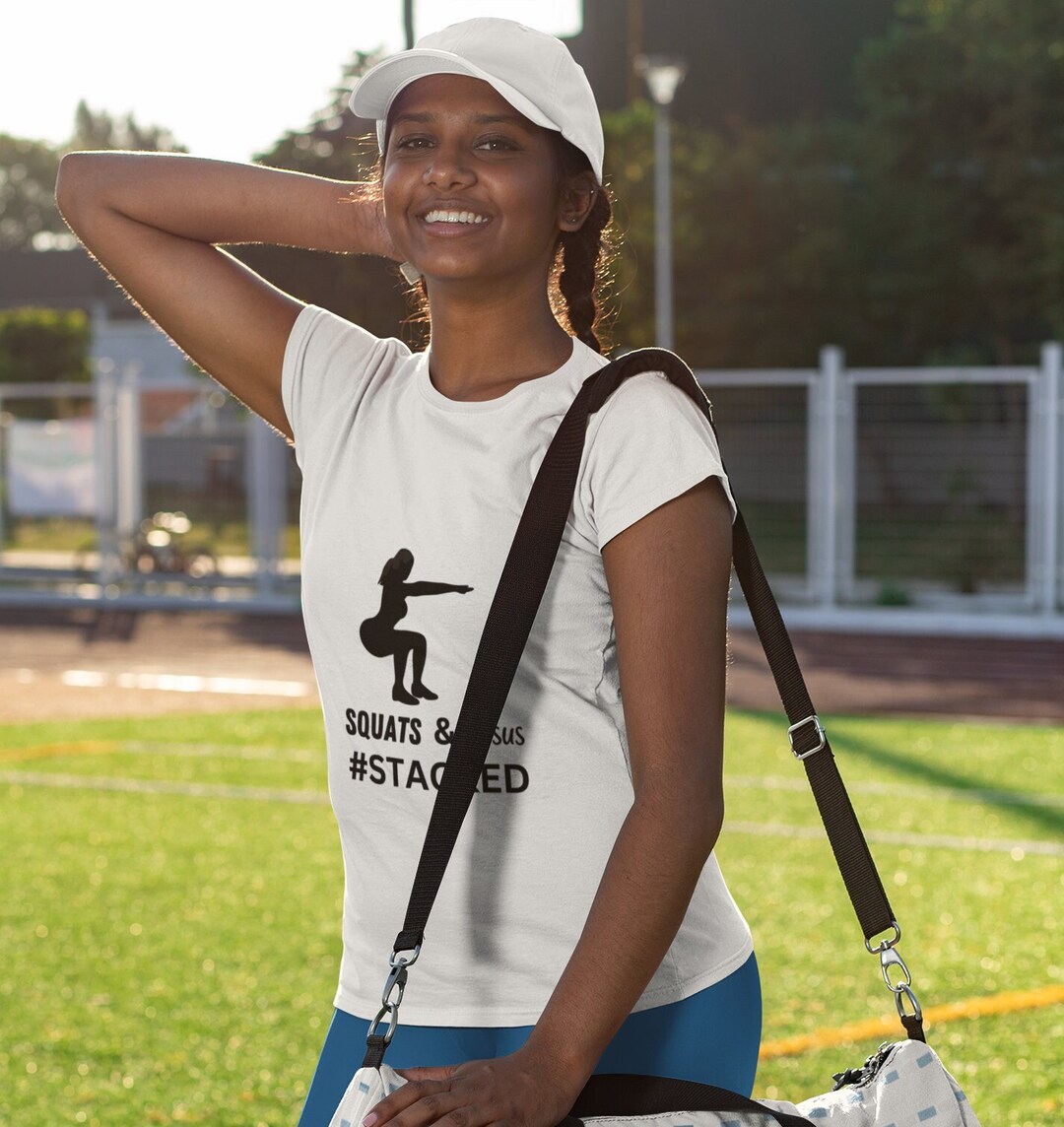 Gym T-shirt Squats Workout Jesus Unisex Stacked Love is Blind Gym Rats ...