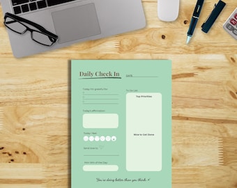 Daily Wellness Check in for Planner, Printable, PDF - Etsy