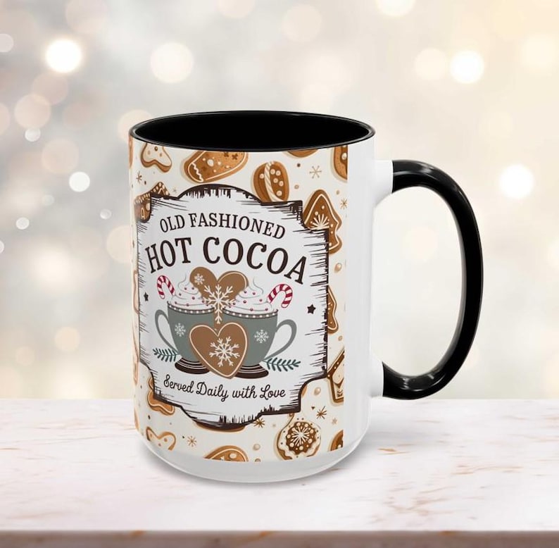 Old Fashioned Hot Cocoa Mug: Vintage Christmas Gingerbread 15oz - Etsy