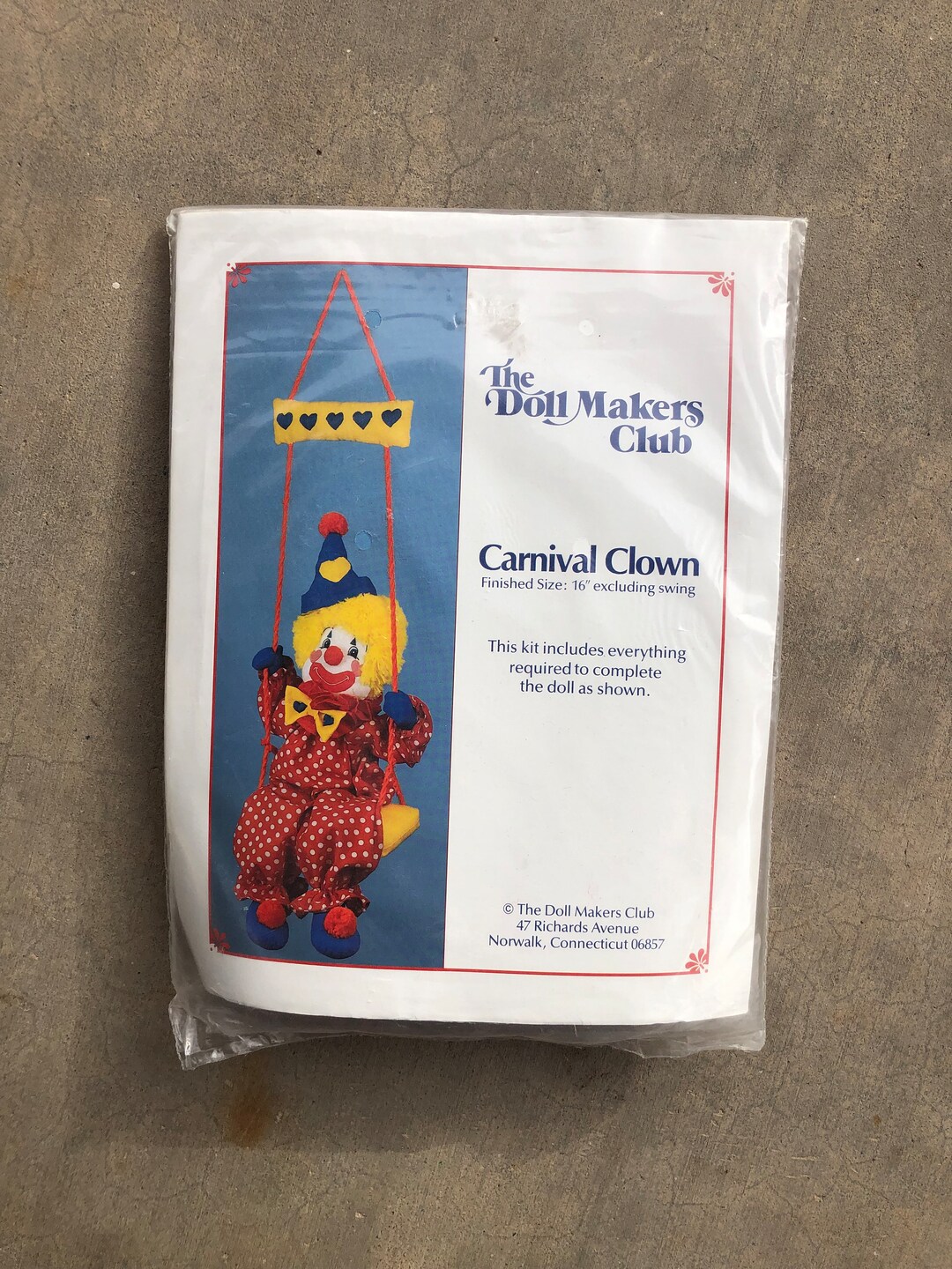 Vintage Clown Doll Kit - 16in Carnival Clown on a Swing by the Doll ...
