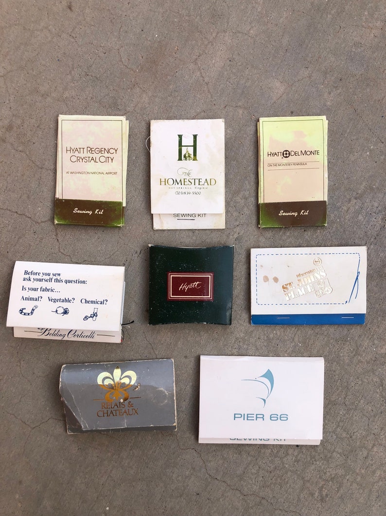 Vintage Hotel Souvenir Mini Sewing Kits Collection (8) - Perfect Travel ...