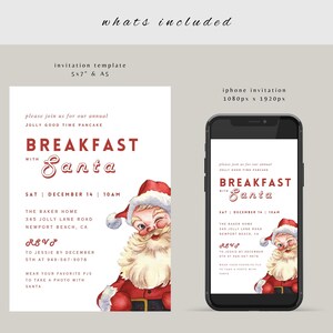 Breakfast With Santa Flyer, Christmas Party Invitation, Photos With ...