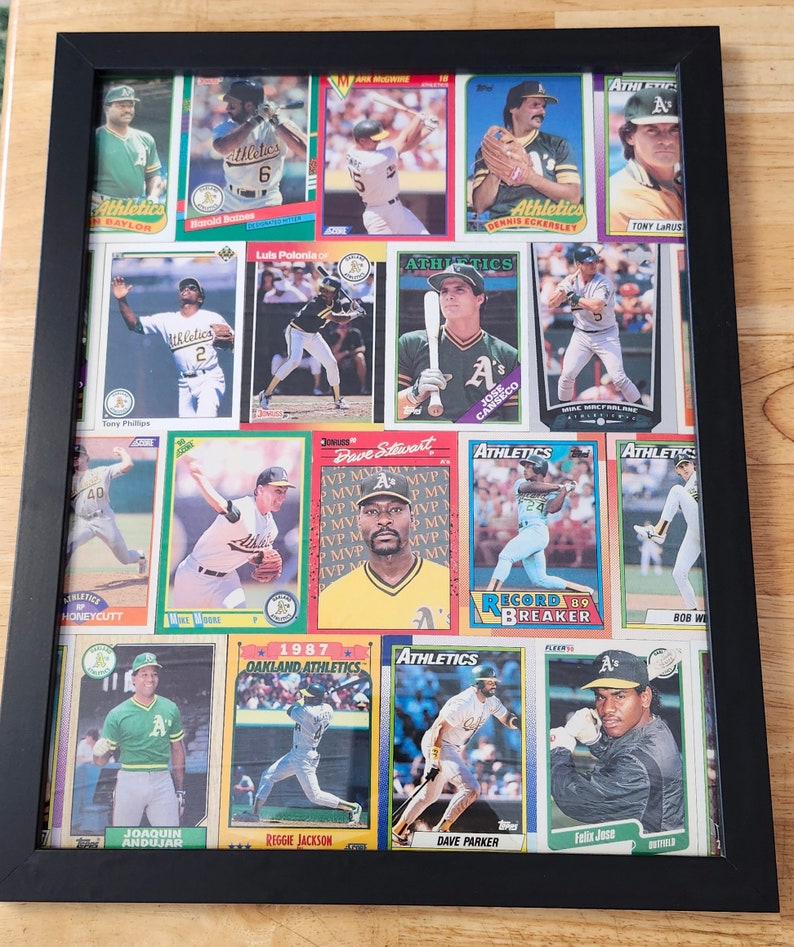 Oakland A's Baseball Card Collage 11"×14" Framed - Etsy