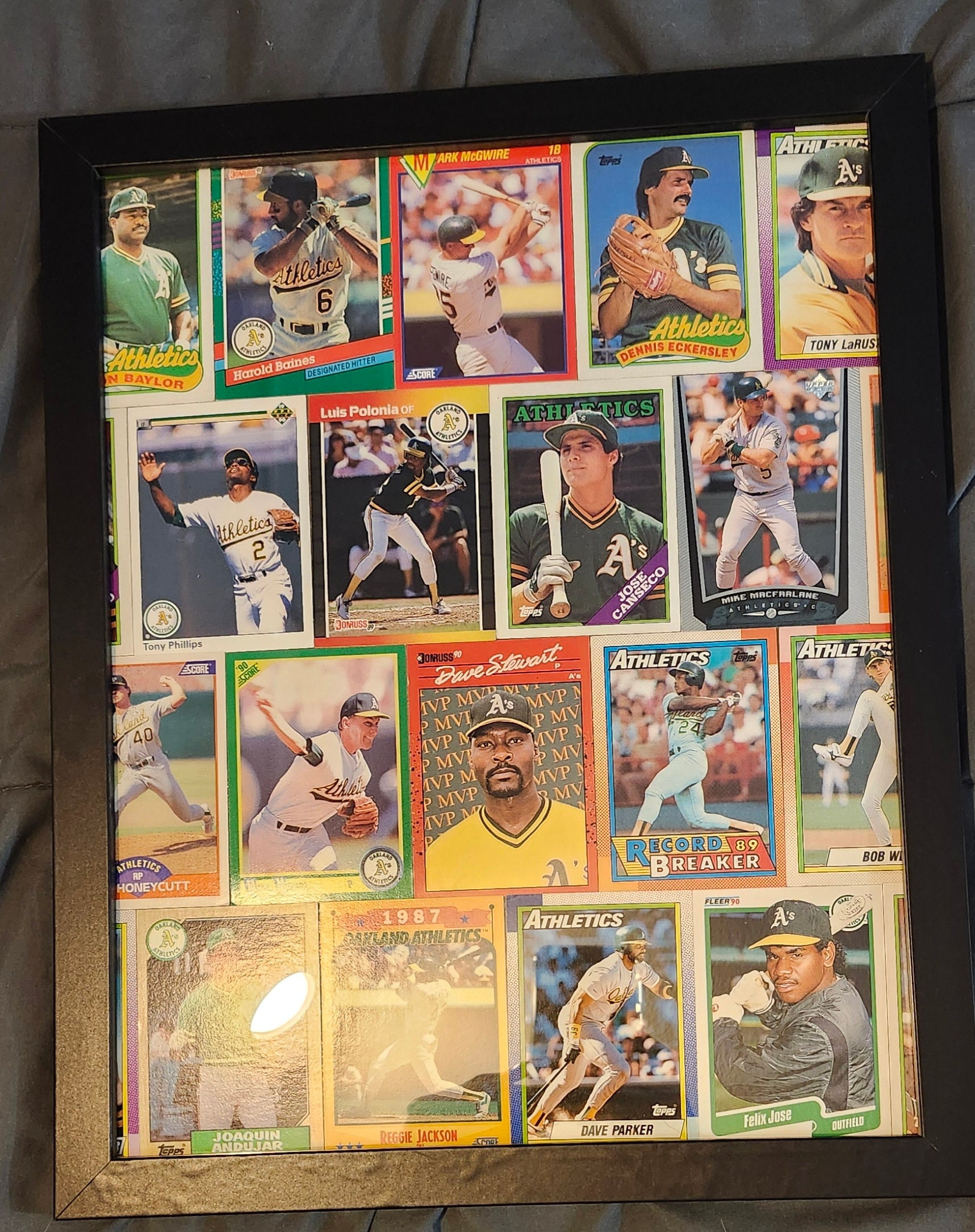 Oakland A's Baseball Card Collage 11"×14" Framed - Etsy