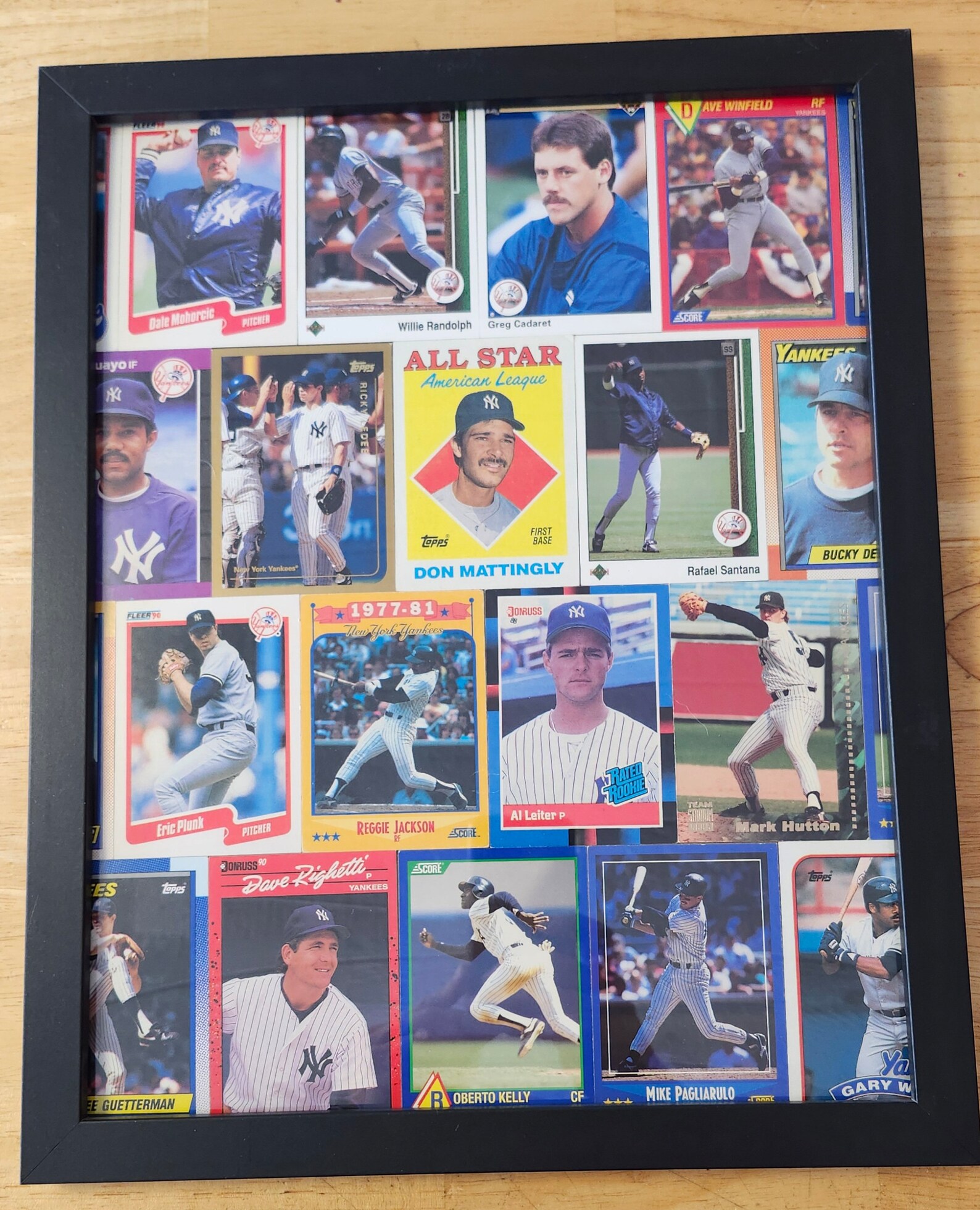 New York Yankees Baseball Card Collage 11"×14" Framed - Etsy