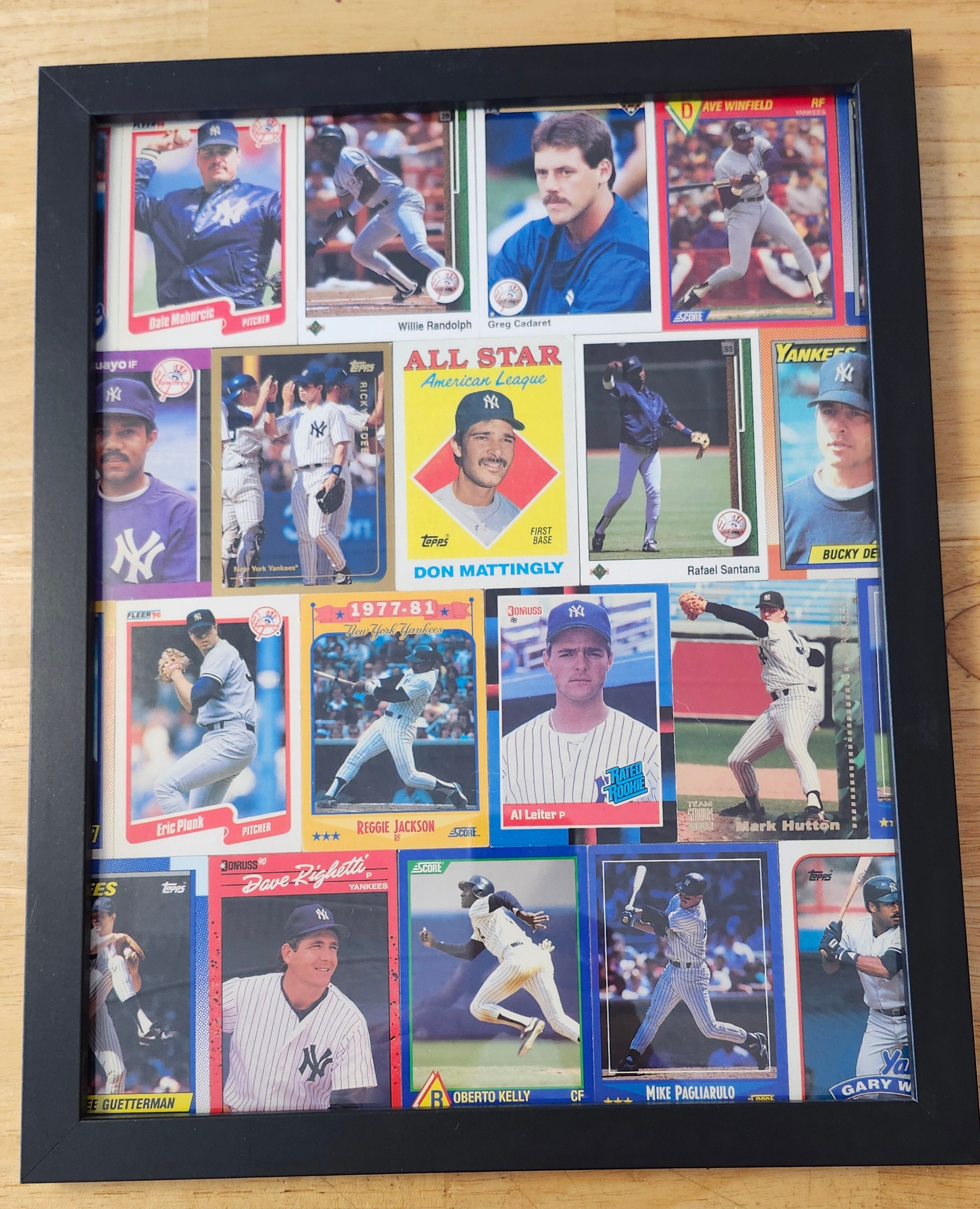 New York Yankees Baseball Card Collage 11"×14" Framed - Etsy