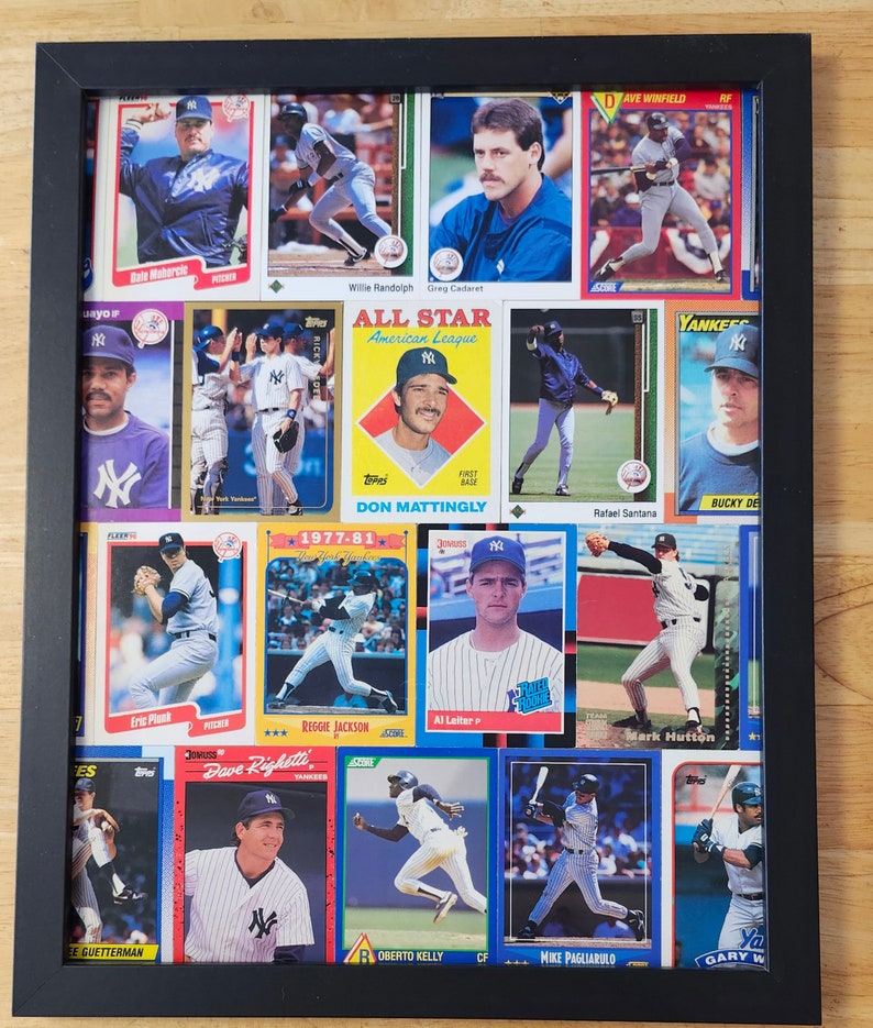 New York Yankees Baseball Card Collage 11"×14" Framed - Etsy