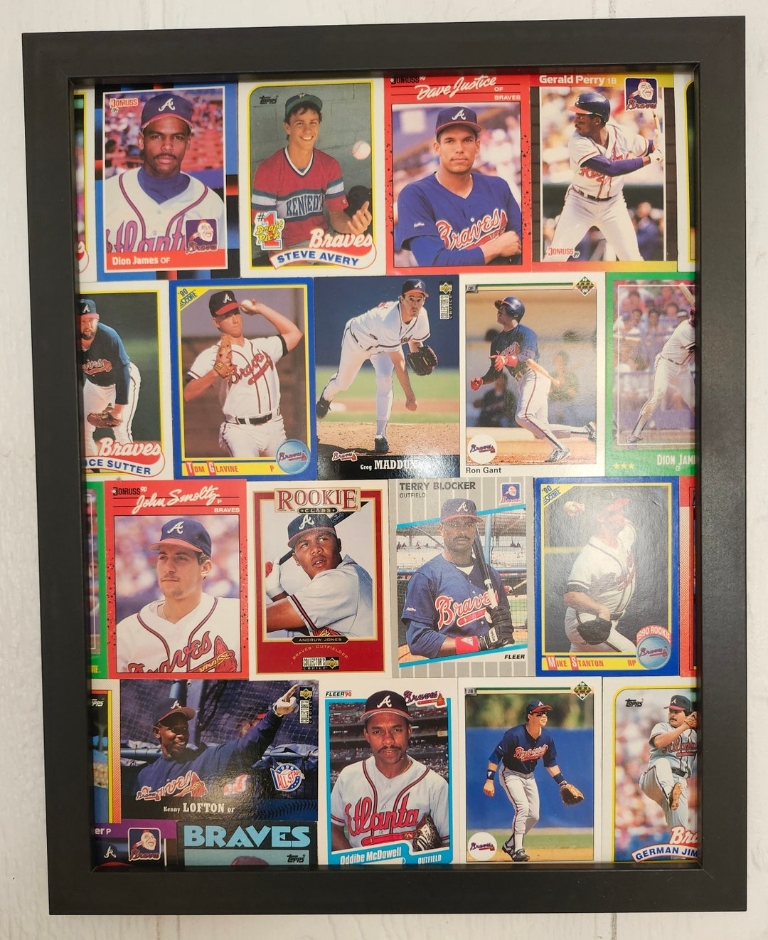 Atlanta Braves Baseball Card Collage 11"×14" Framed - Etsy