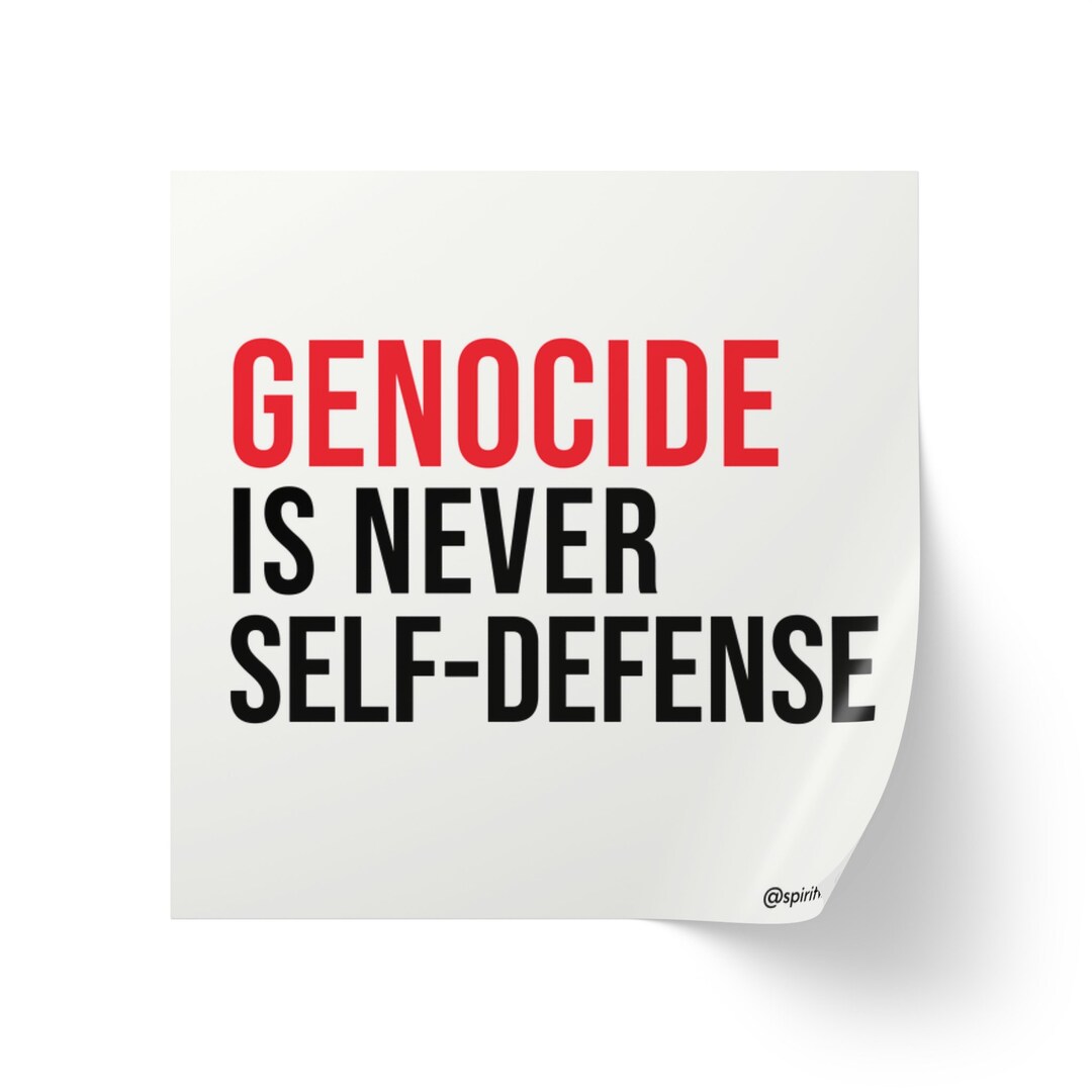 Genocide is Never Self-defense BULK Sticker Roll. 50, 100, 250 Count of ...